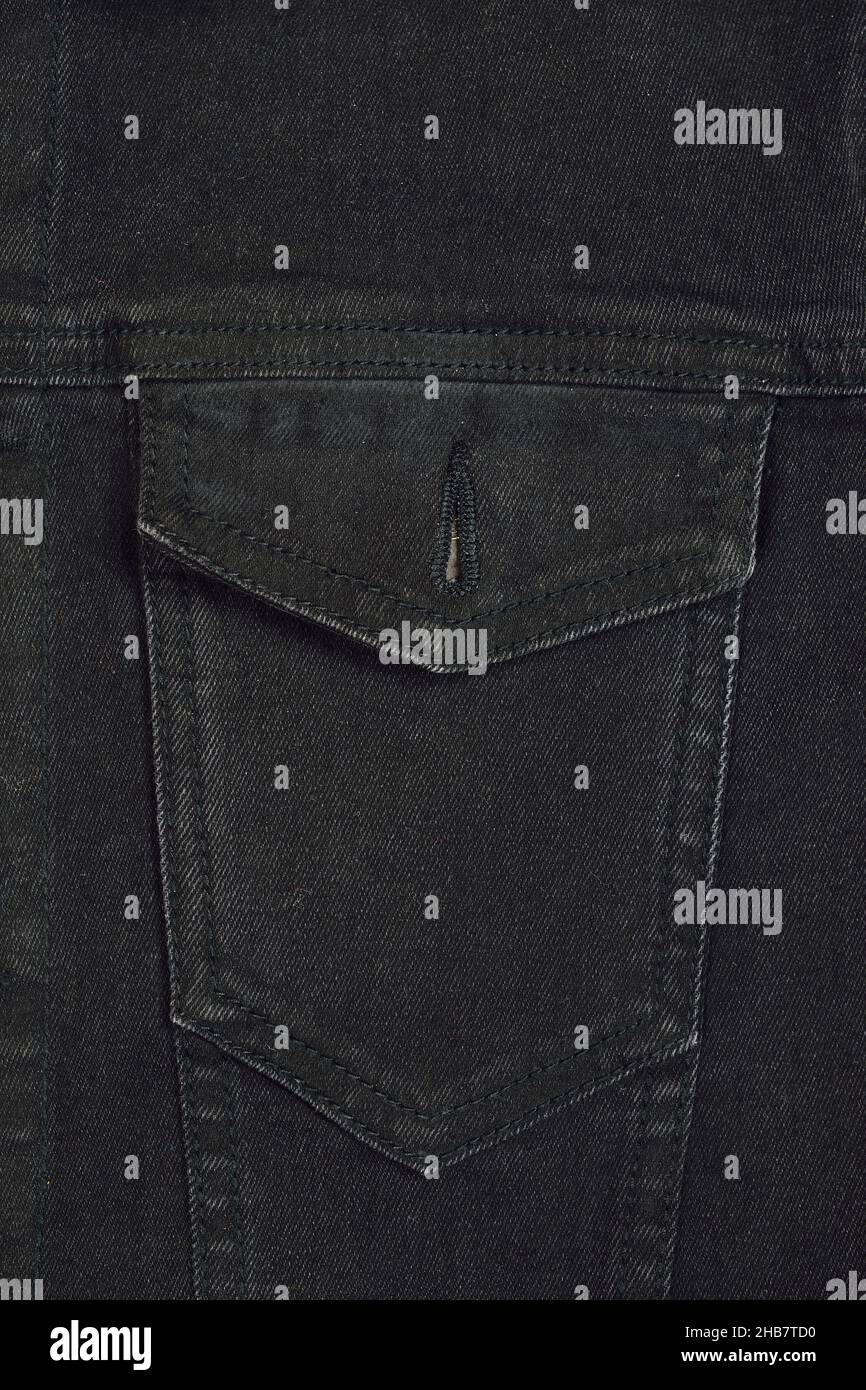 Top View of Denim Jacket Pocket Stock Photo - Alamy
