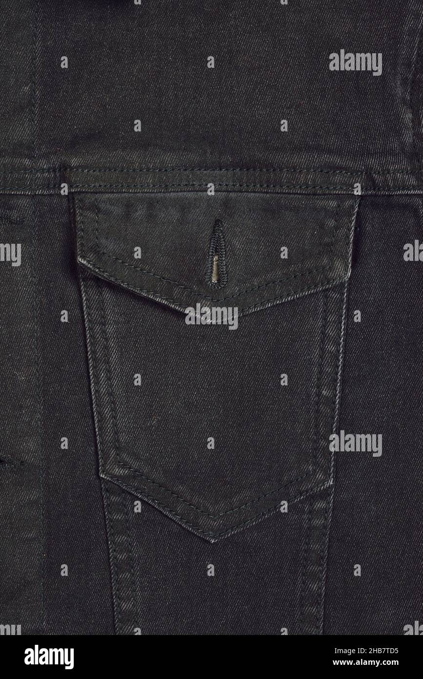 Top View of Denim Jacket Pocket Stock Photo - Alamy