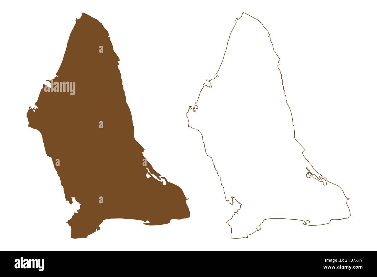Bantayan island (Asia, Republic of the Philippines) map vector ...