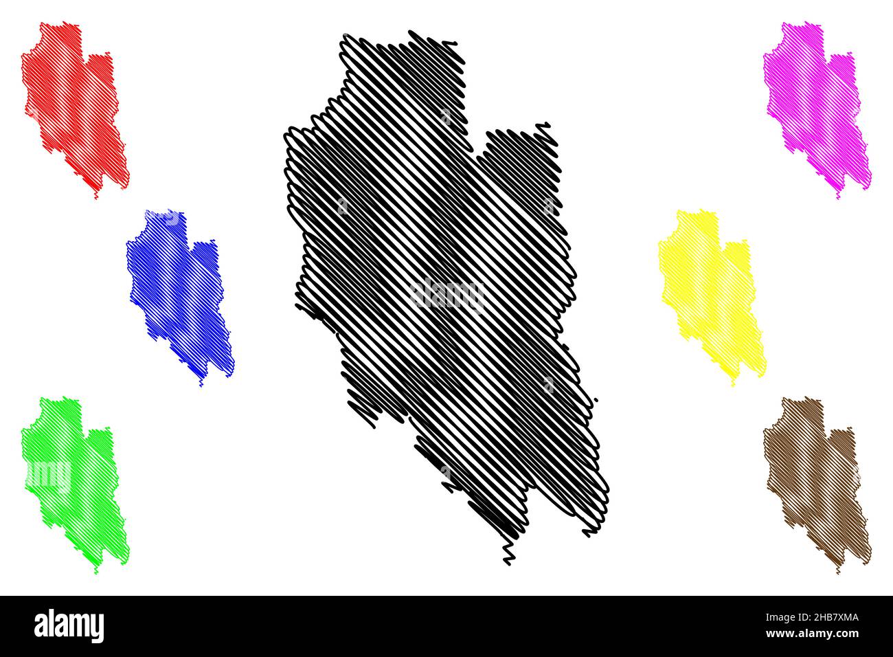 Lunglei district (Mizoram State, Republic of India) map vector ...