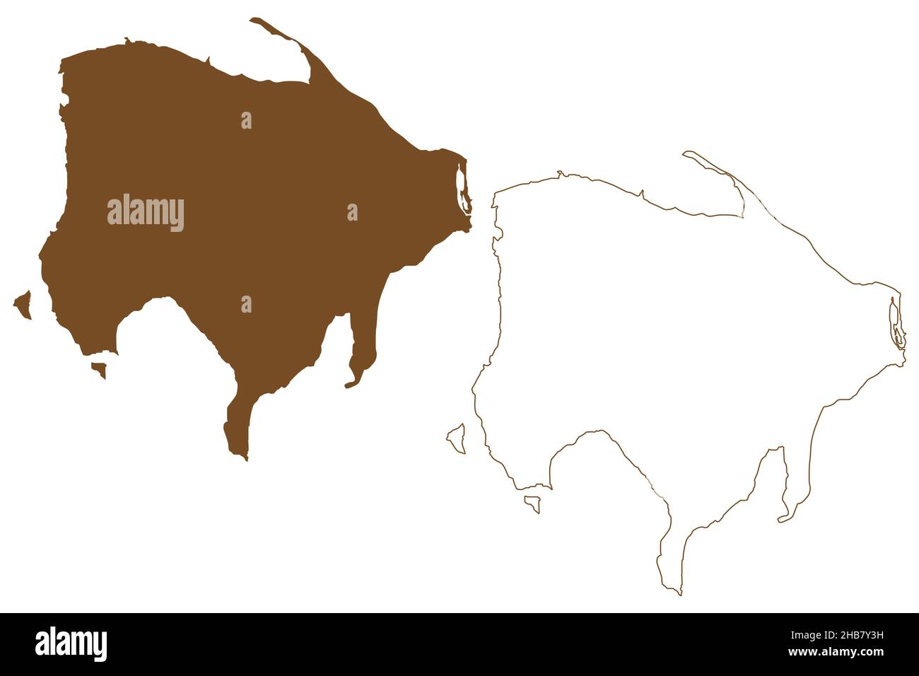 Djerba island (Republic of Tunisia, Gulf of Gabes) map vector ...