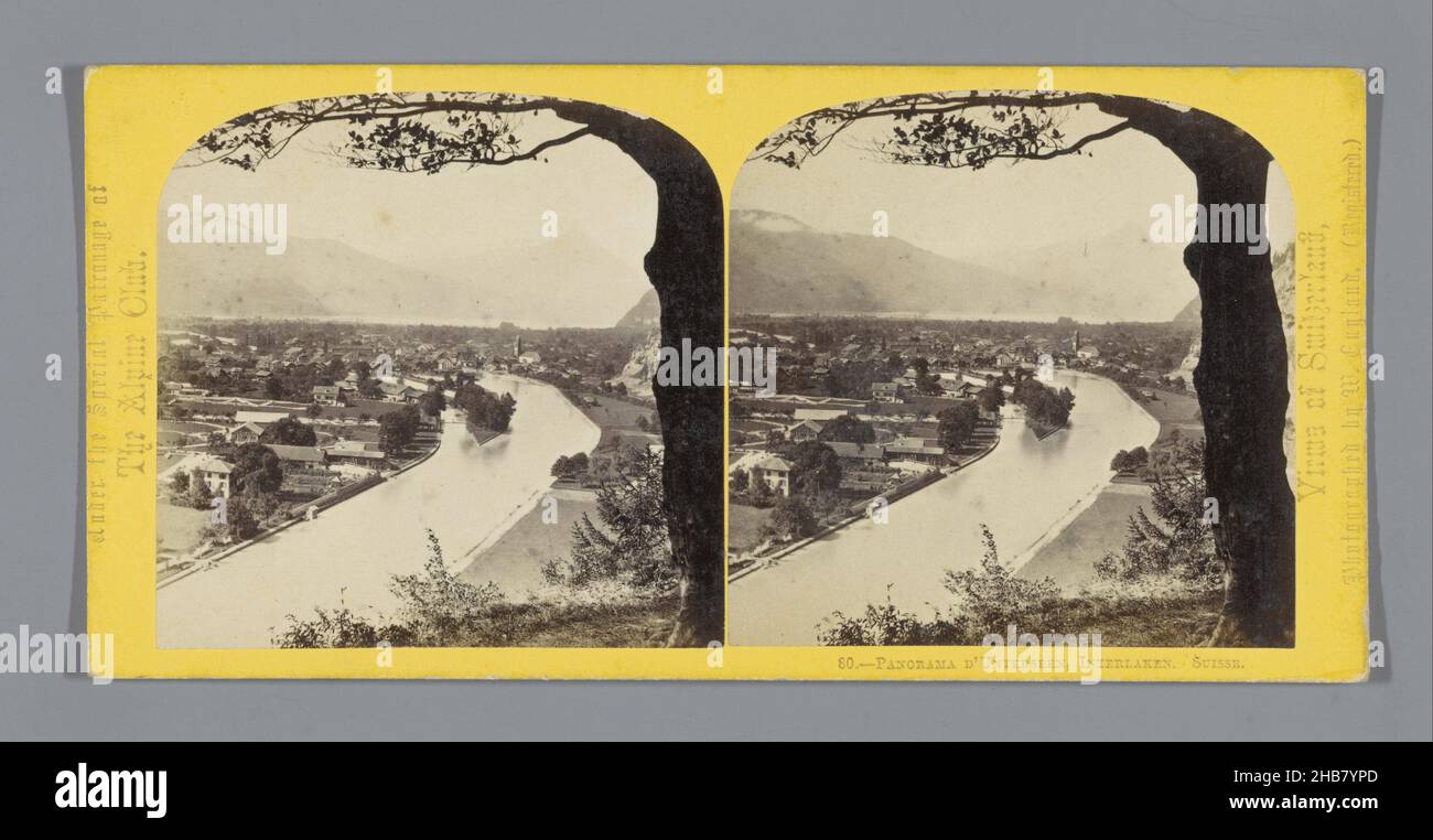 View of Unterseen, Panorama d'Unterseen, Interlaken. Suisse. (title on ...