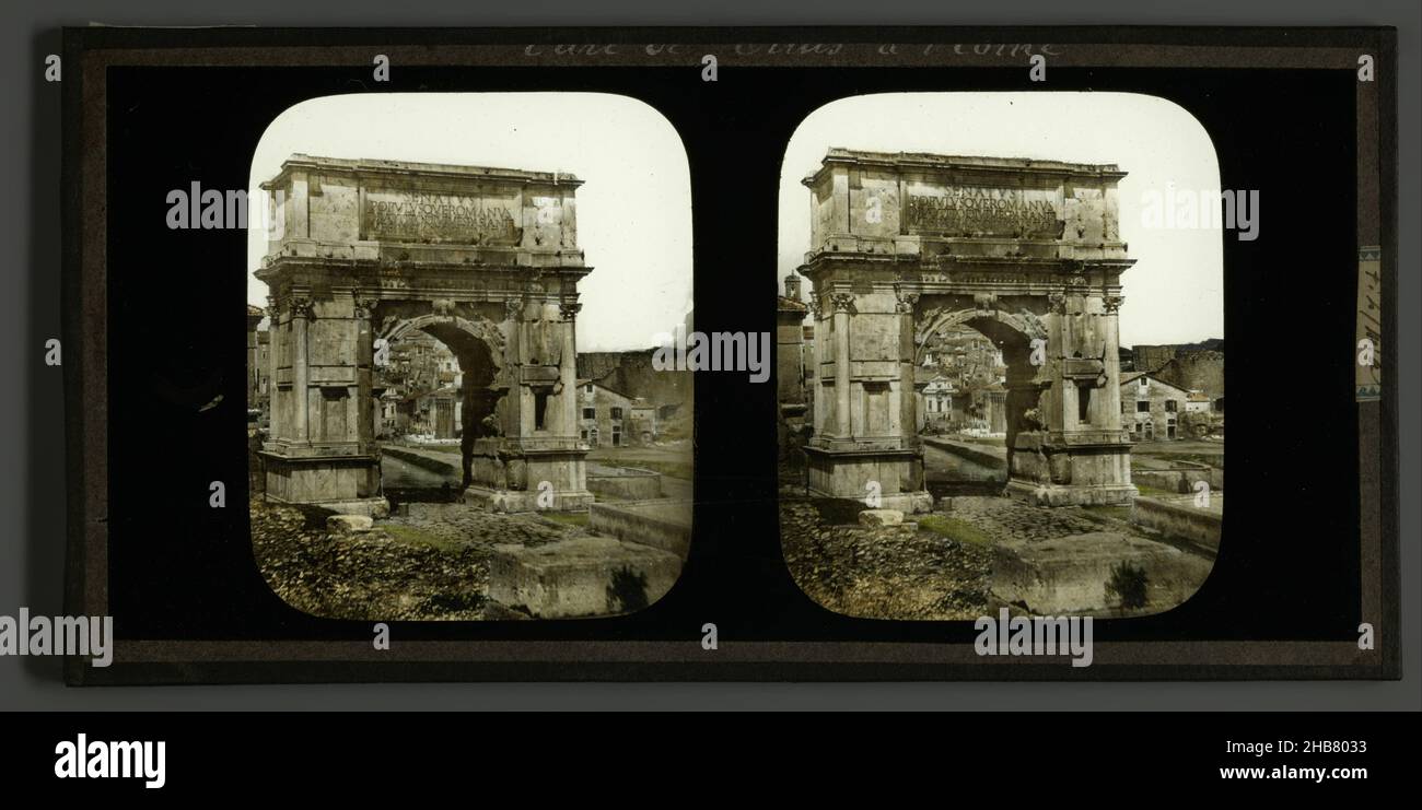 View of the Arch of Titus in Rome, anonymous, Rome, 1856 - 1890, glass ...