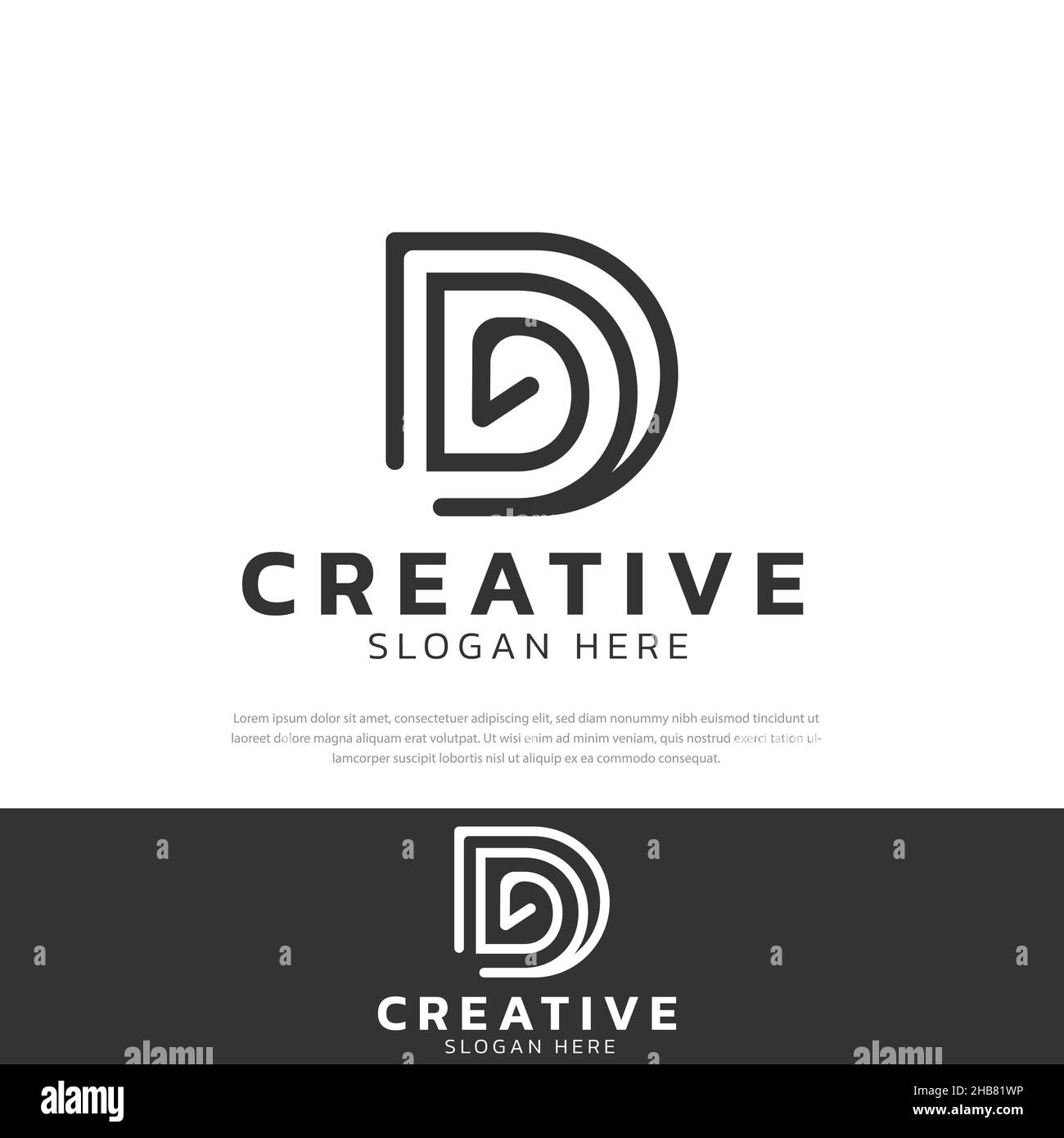 D line style logo design template business symbol design icon Stock ...
