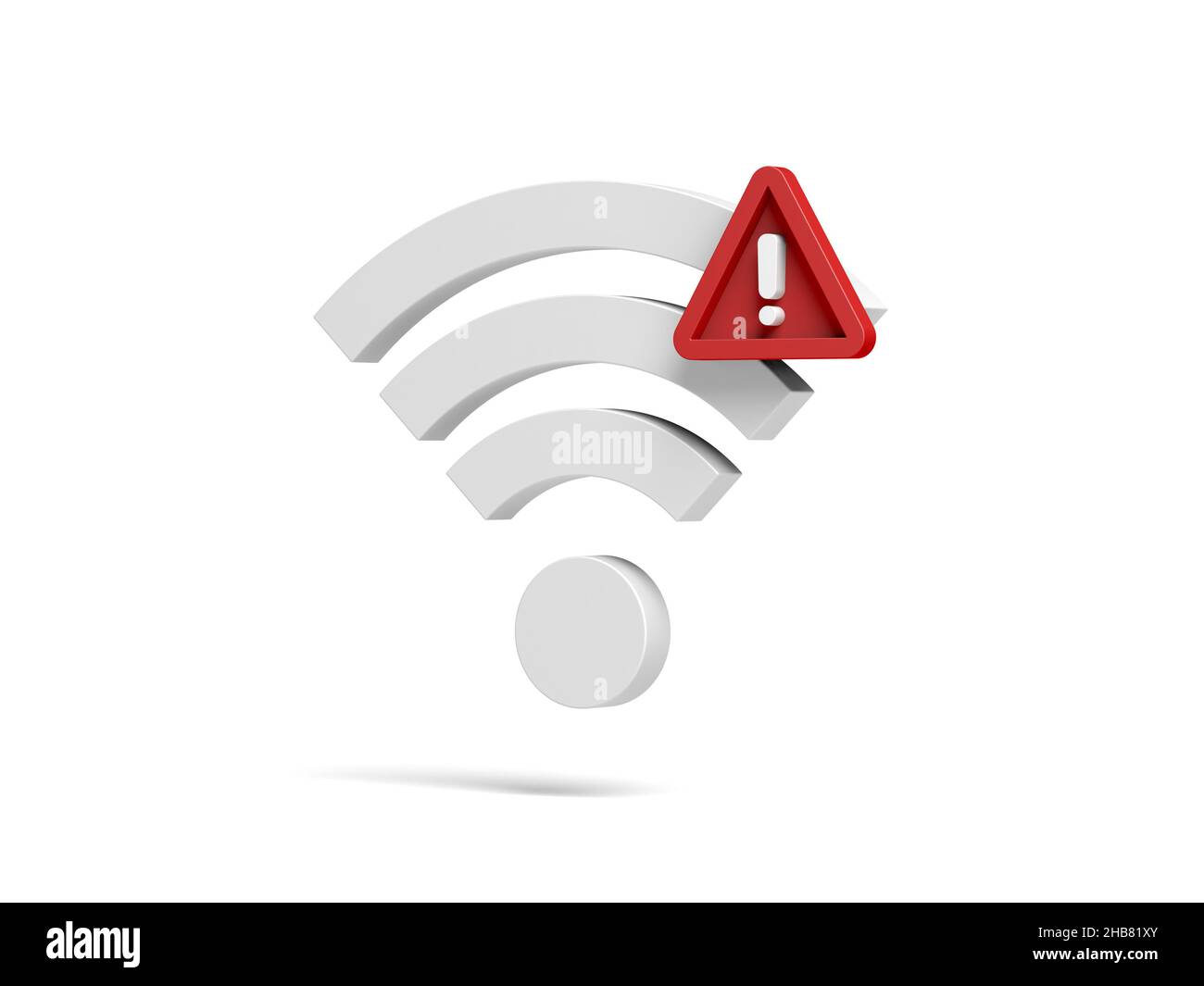 Wi-Fi symbol isolated on white background. Disconnect. Problem. Warning ...