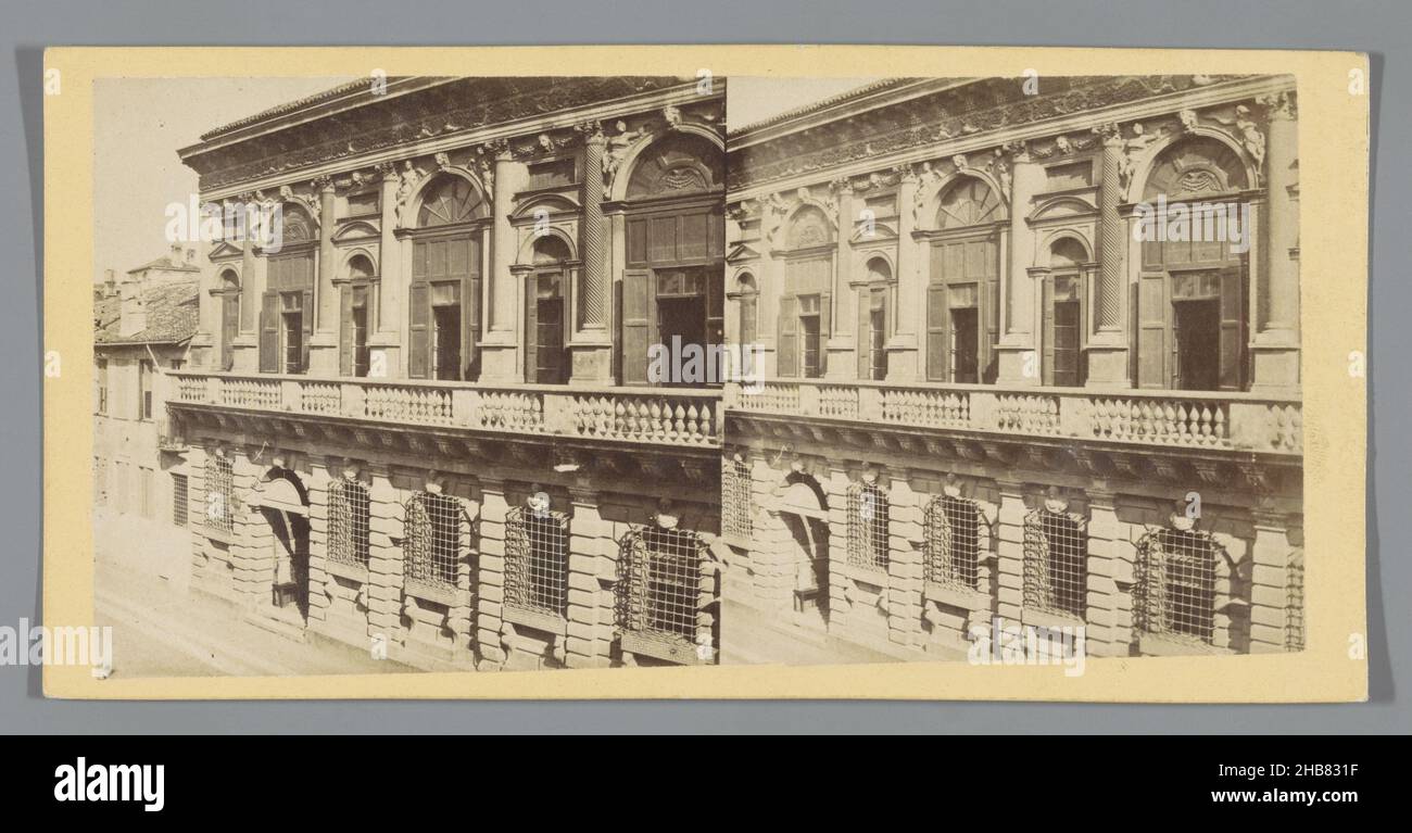 Exterior of a building, anonymous, 1857 - 1863, cardboard, paper ...