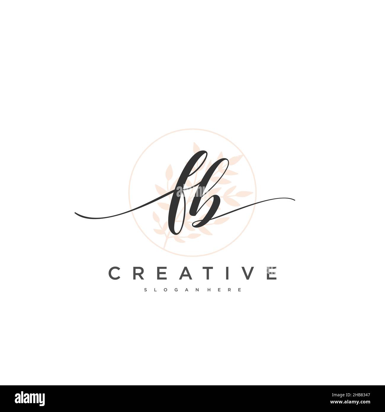 FB Initial Letter handwriting logo hand drawn template vector, logo for ...