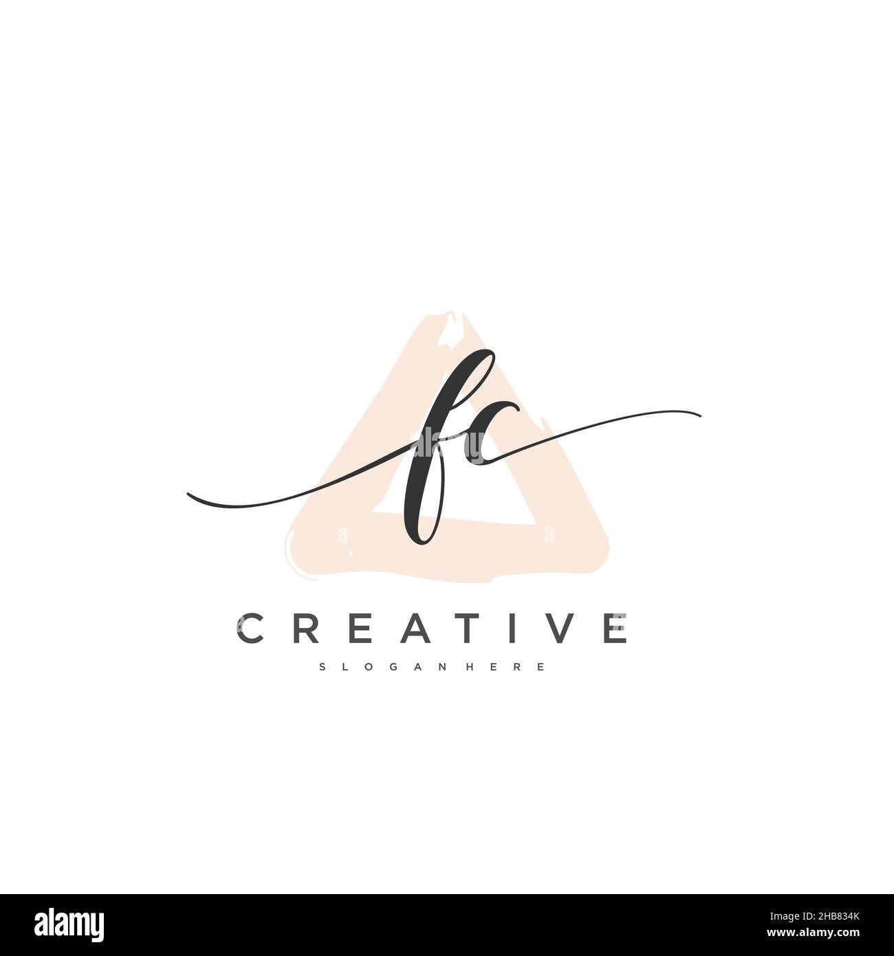 FC Initial Letter handwriting logo hand drawn template vector, logo for ...