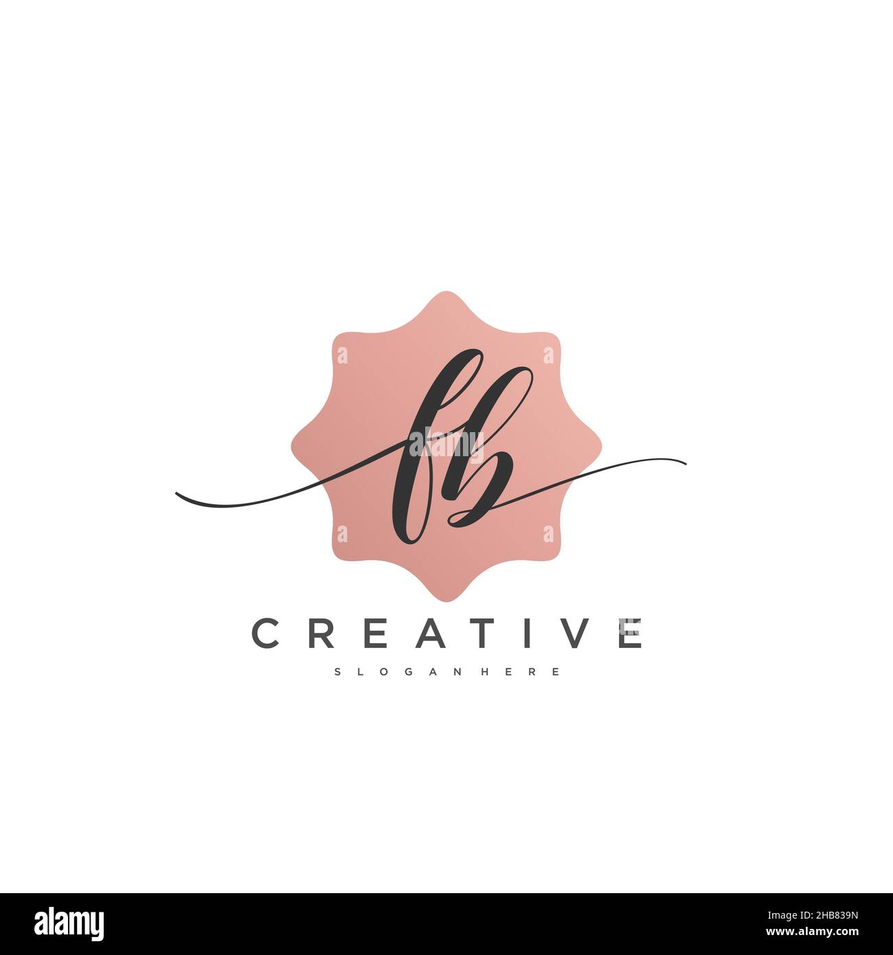 FB Initial Letter handwriting logo hand drawn template vector, logo for ...