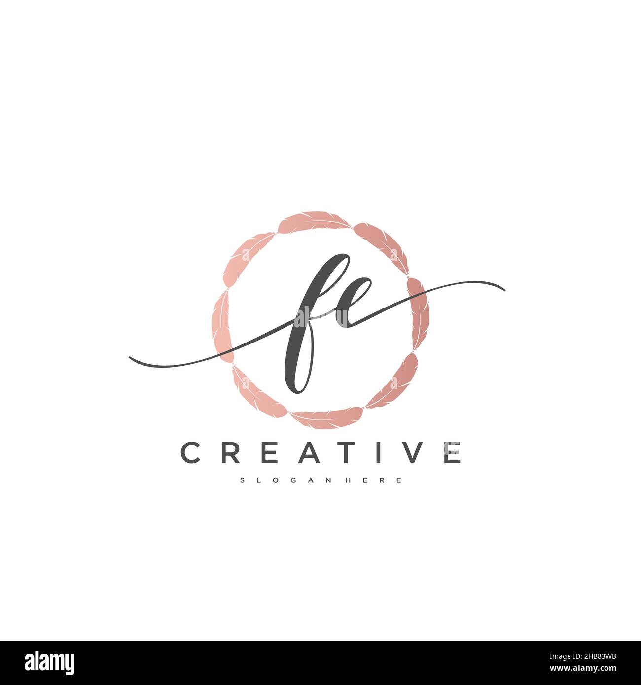FE Initial Letter handwriting logo hand drawn template vector, logo for ...