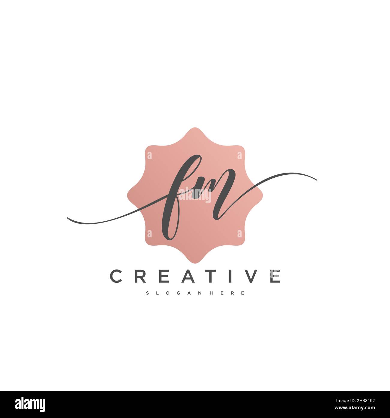 FM Initial Letter handwriting logo hand drawn template vector, logo for ...