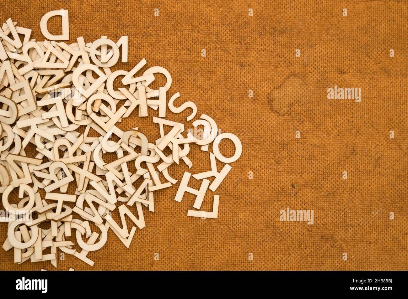 stack of wooden alphabet letters Stock Photo - Alamy