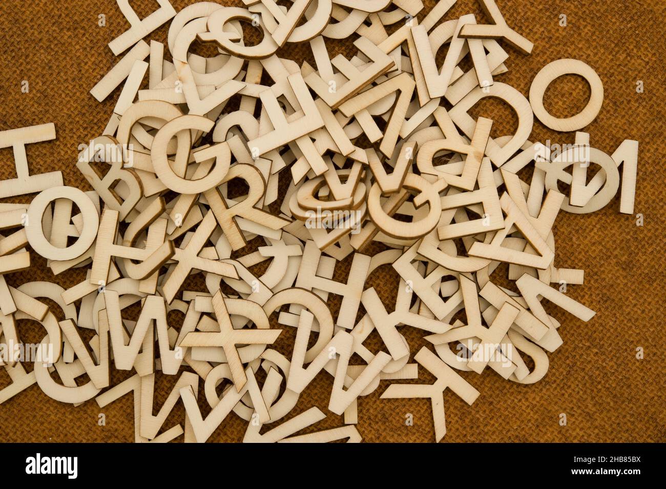 stack of wooden alphabet letters Stock Photo - Alamy