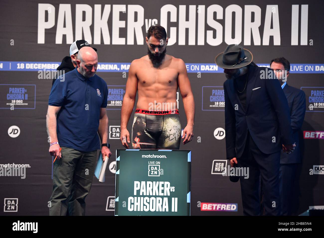 Anthony Carpin during a weigh in at the Albert Hall, Manchester ...