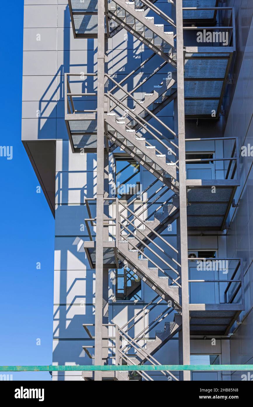 Fire Escape External Steel Metal Stairs Structure at Building Stock ...