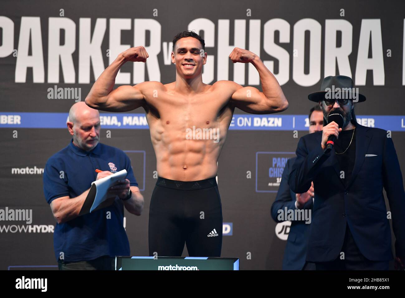 David Nyika during a weigh in at the Albert Hall, Manchester. Picture ...