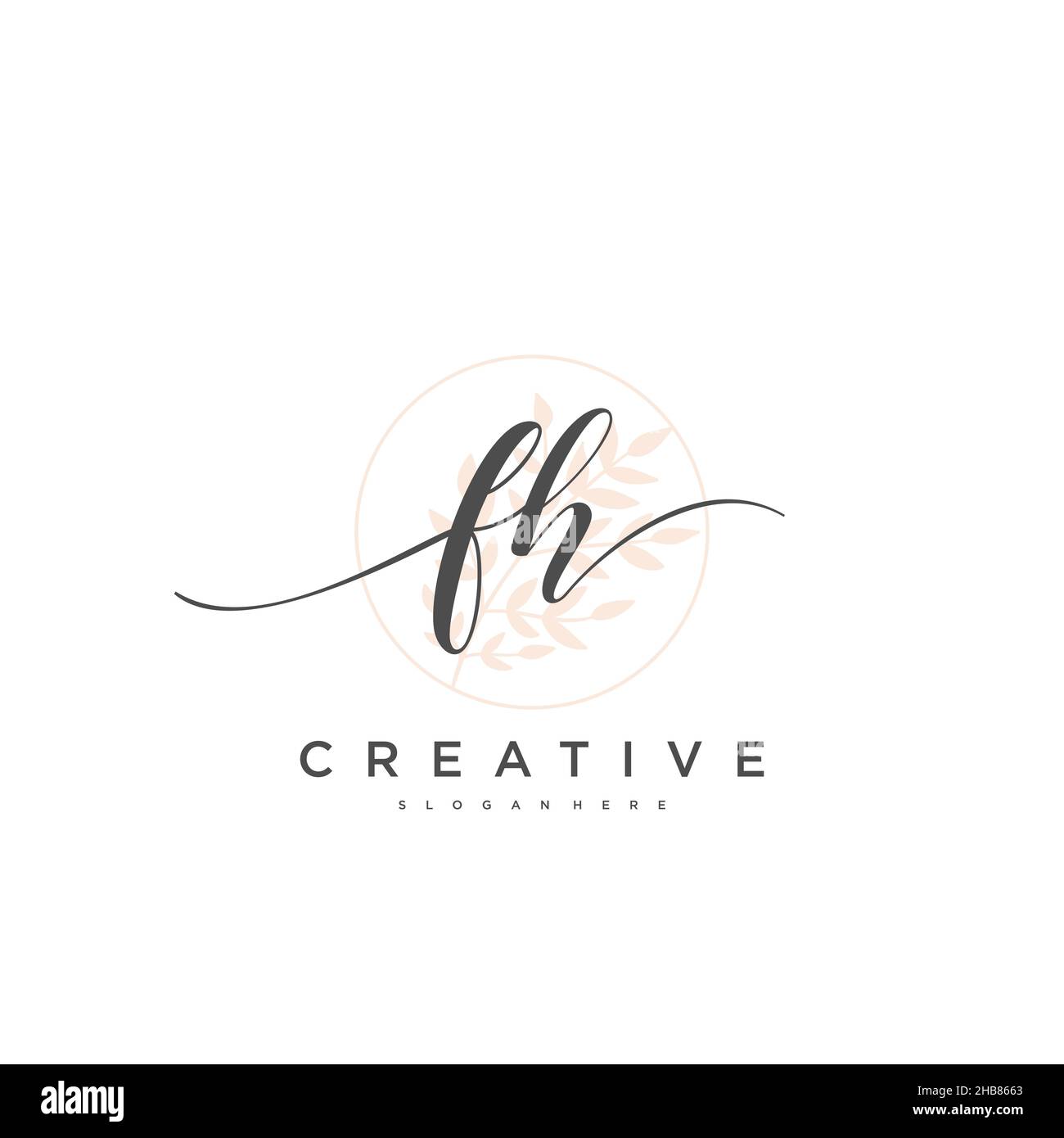 FH Initial Letter handwriting logo hand drawn template vector, logo for ...