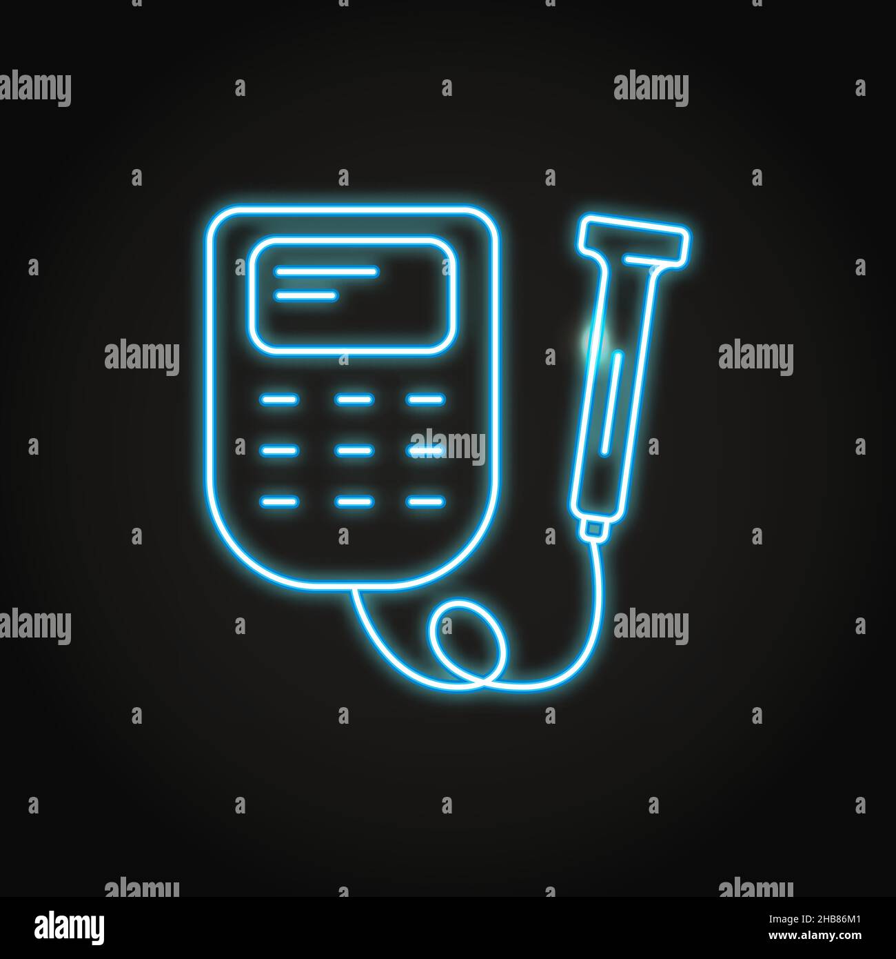 Neon doppler fetal monitor icon in line style. Electronic heartbeat ...