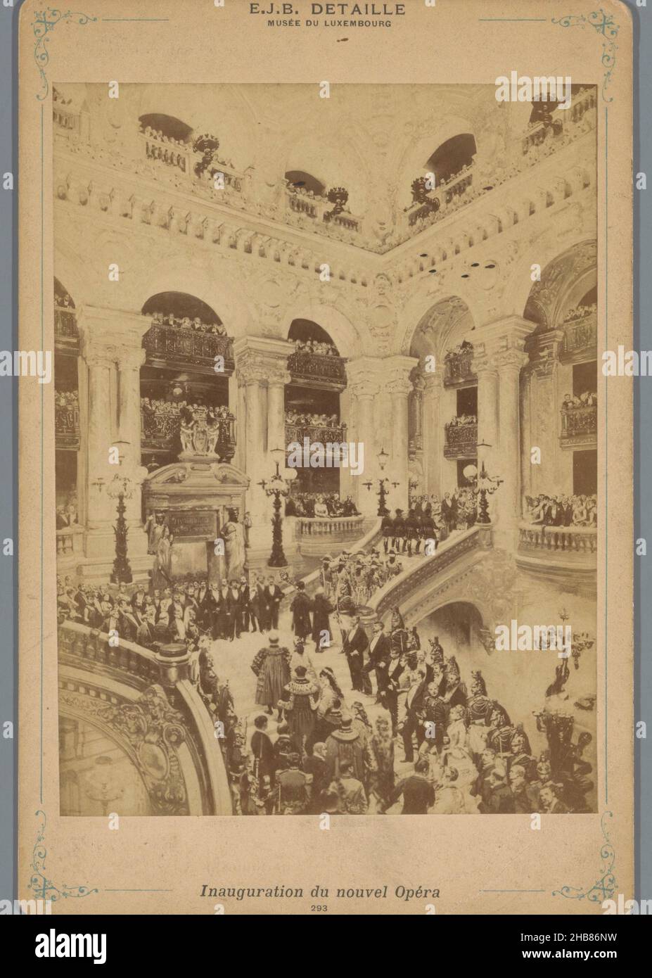Photoreproduction of a painting of the opening of the Opéra de Paris by ...