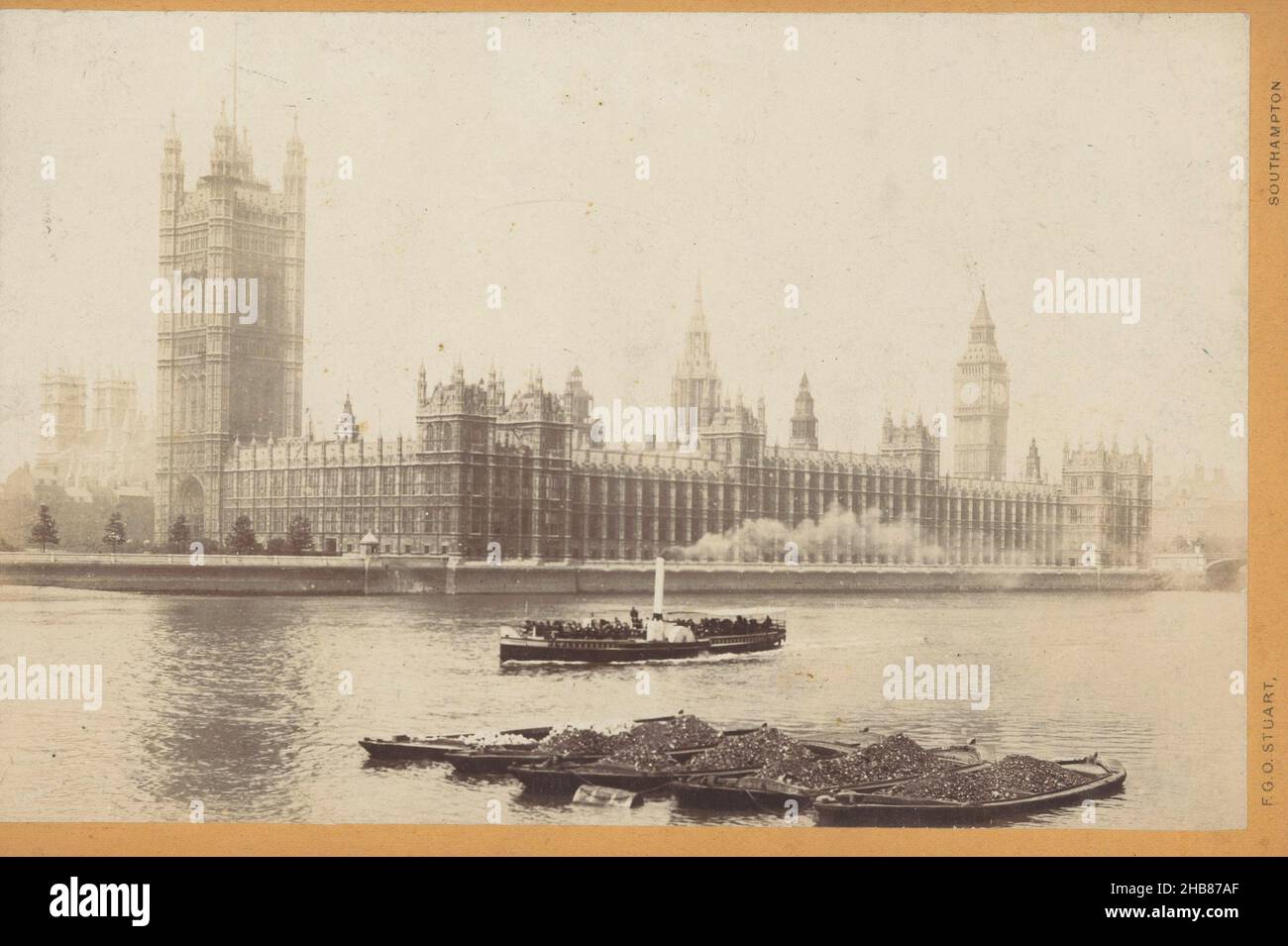 View of Westminster Abbey and Houses of Parliament in London, Francis ...