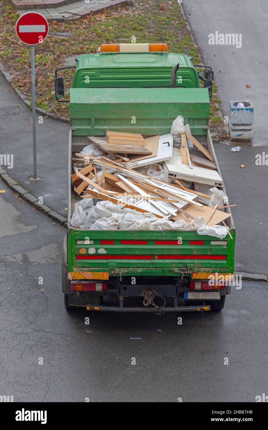 Tipper Truck Loaded With Construction Site Debris Stock Photo - Alamy