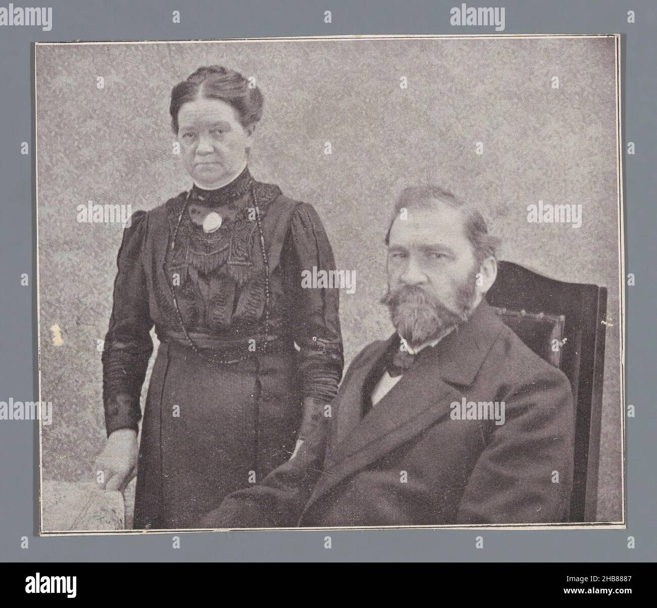 Portrait of an unknown man and woman, maker: anonymous, c. 1895 - c ...