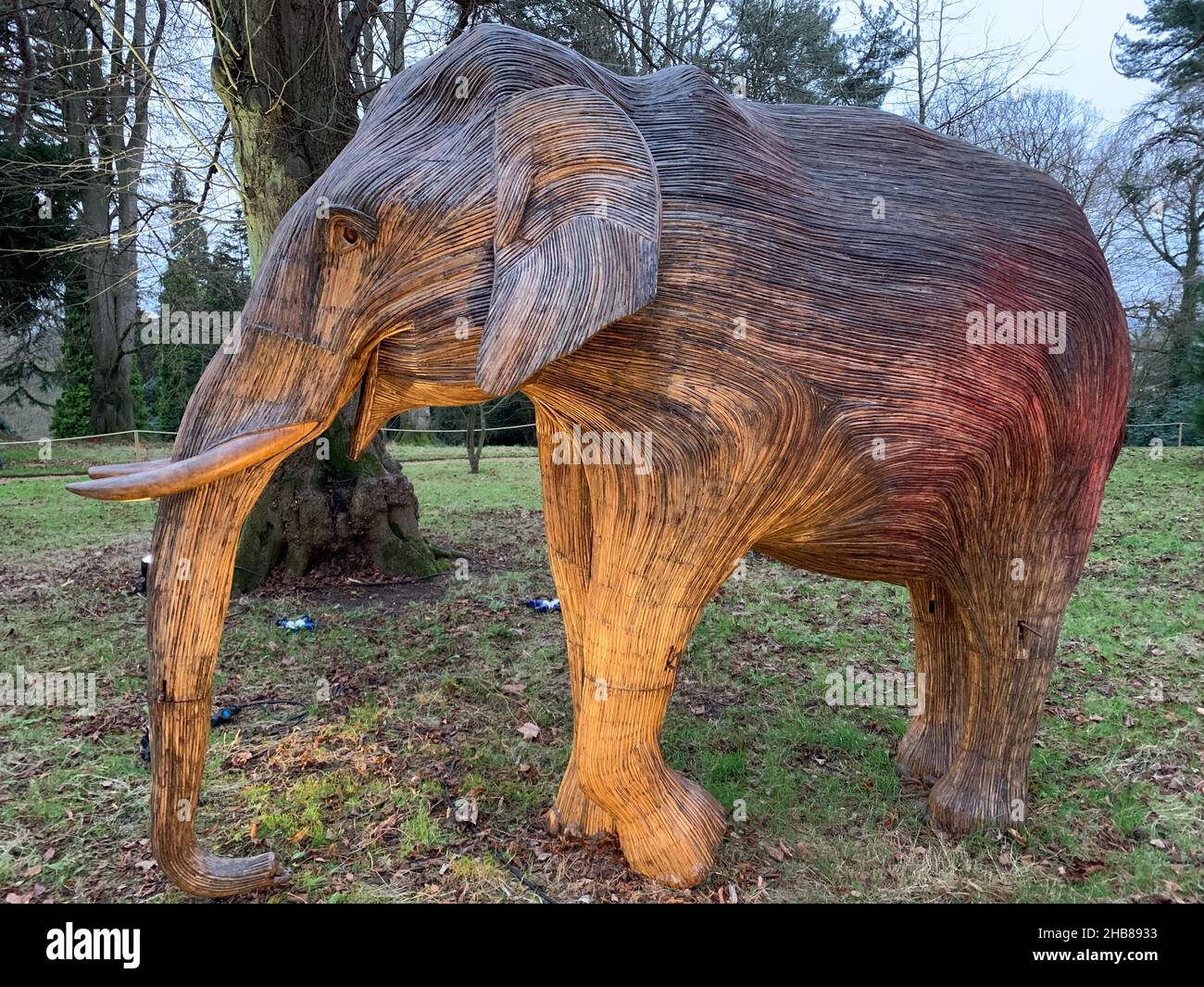 Waddeston Manor National Trust UK Elephant wooden trunk tusks tusk big ...