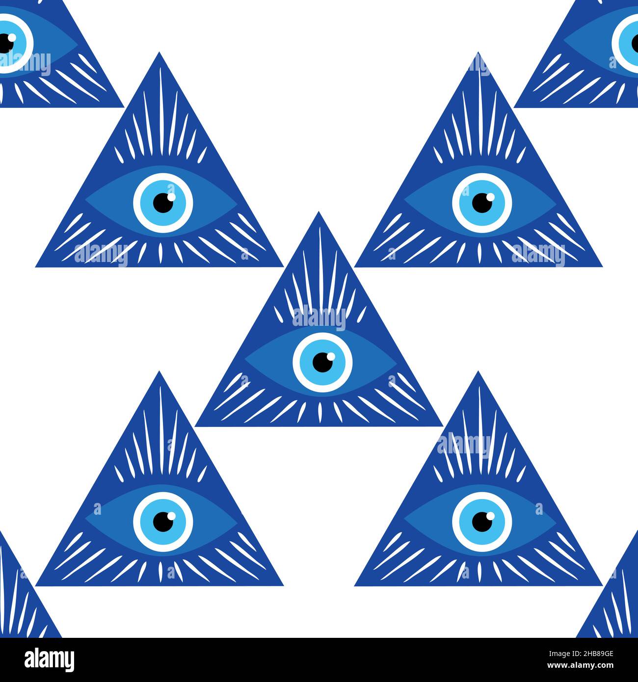 Mandala greek evil eye doodle seamless pattern. Magic, witchcraft ...