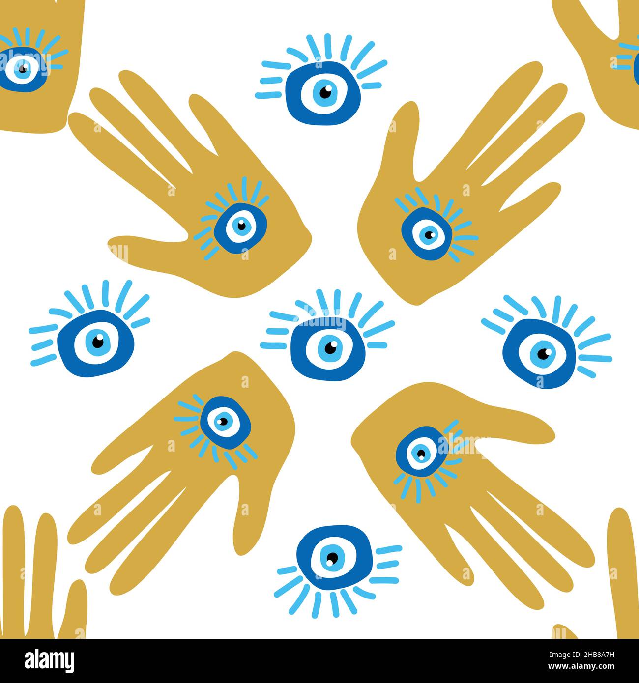 Hamsa eye, magical eye seamless pattern. Magic, witchcraft, occult ...