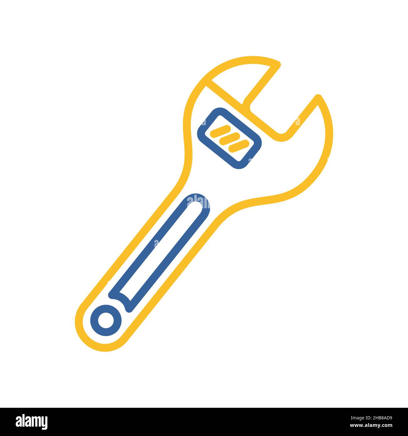 Adjustable spanner vector icon. Construction, repair and building ...