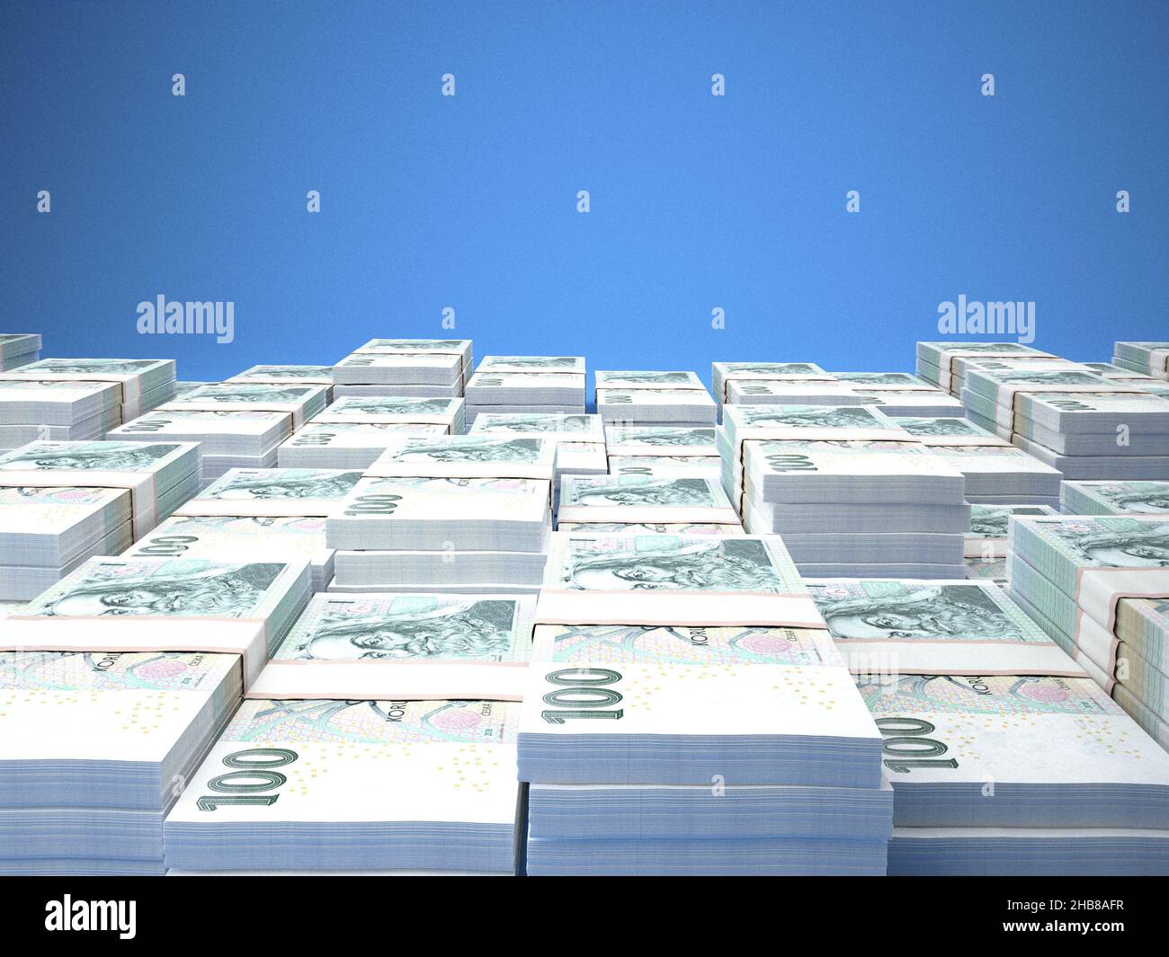 Money of Czech Republic. Czech koruna bills. CZK banknotes. 100 Kc ...