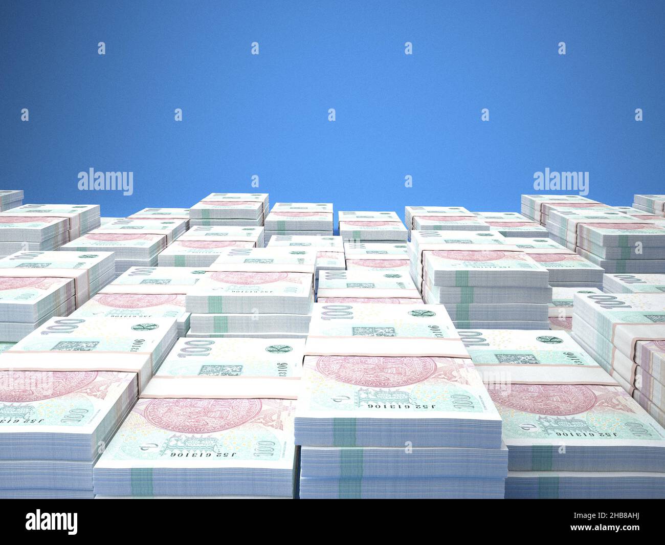 Money of Czech Republic. Czech koruna bills. CZK banknotes. 100 Kc ...