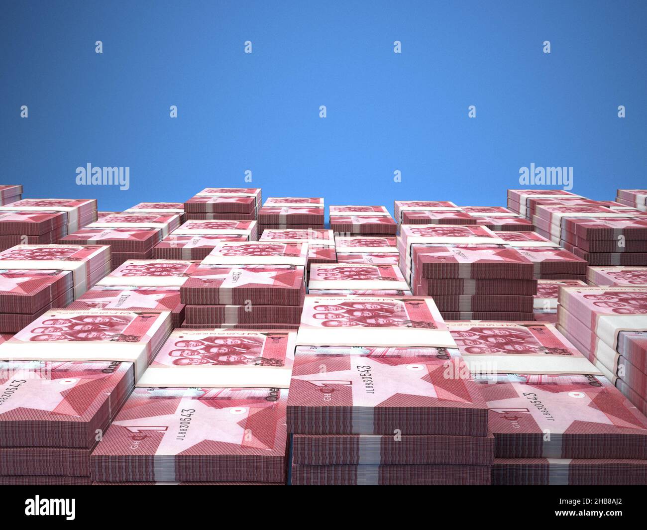 Money of Ghana. Ghanian cedi bills. GHS banknotes. 1 cedis. Business ...