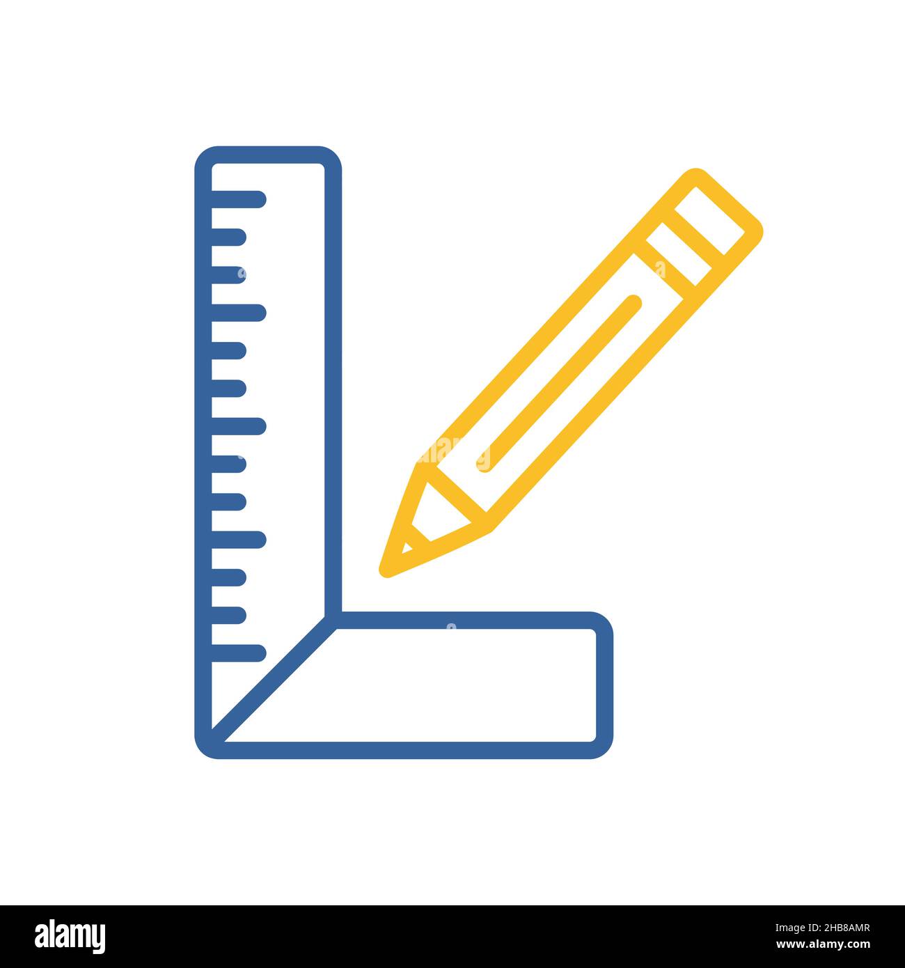 Carpenter square and pencil vector flat icon. Construction, repair and ...
