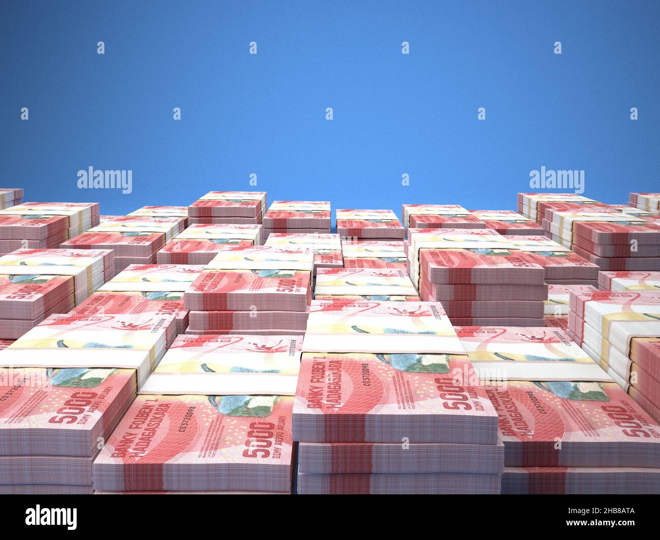 Money of Madagascar. Malagasy ariary bills. MGA banknotes. 5000 ariary ...