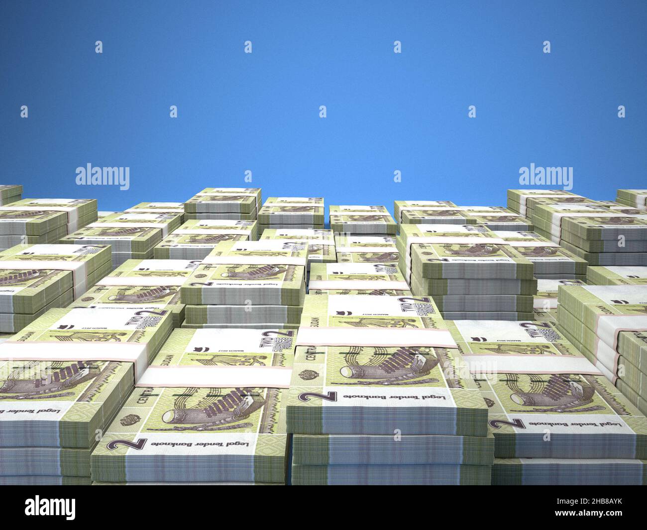 Money of Sudan. Sudanese pound bills. SDG banknotes. 2 pounds. Business ...