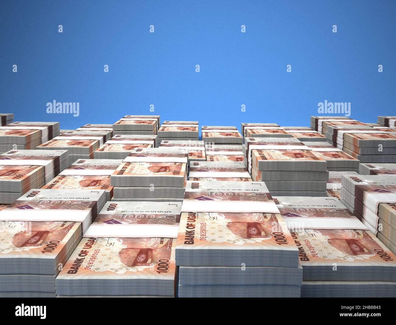 Money of Uganda. Shilling bills. UGX banknotes. 1000 Ganga. Business ...