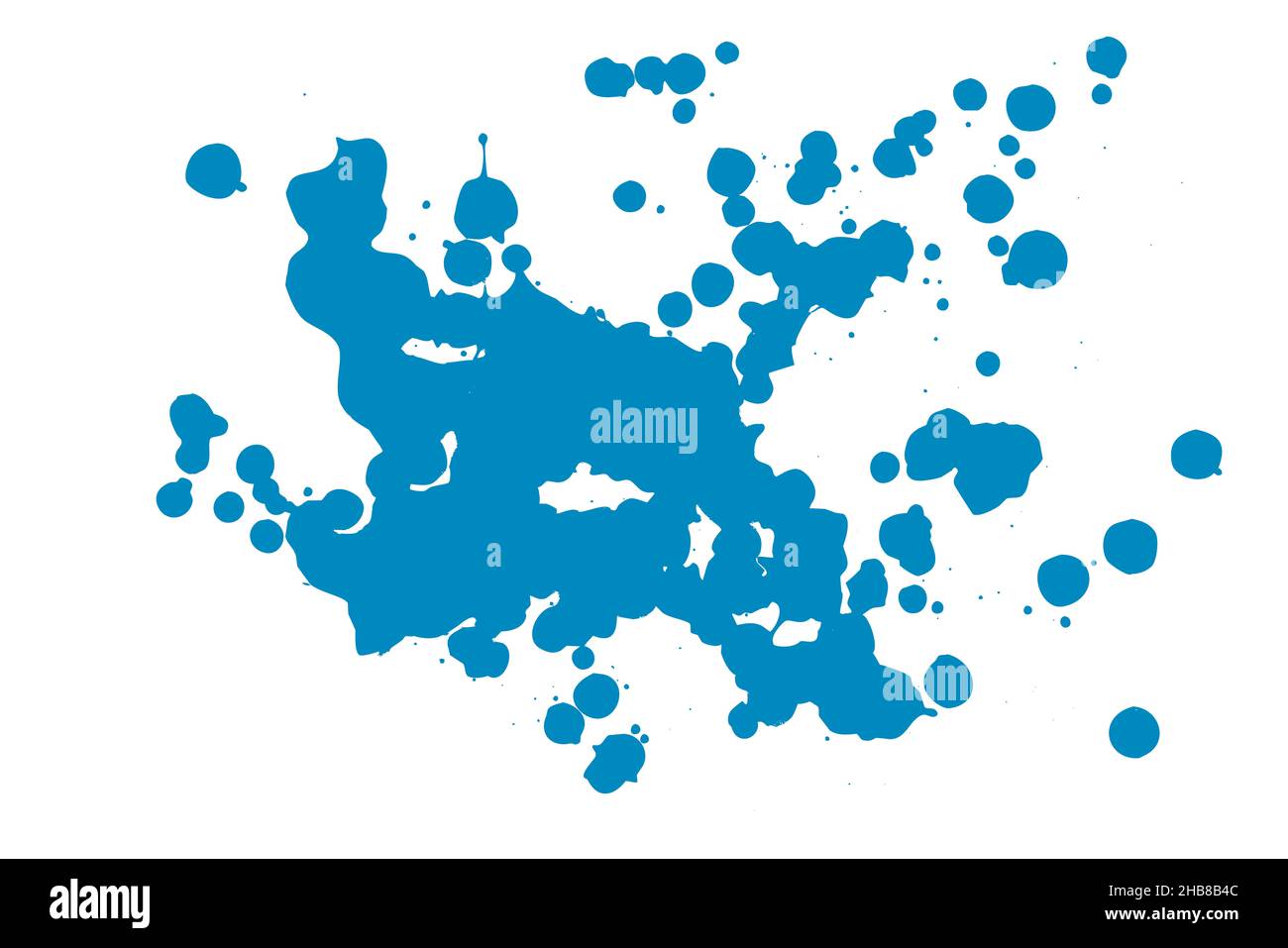 Blue ink spots isolated on white background Stock Photo - Alamy