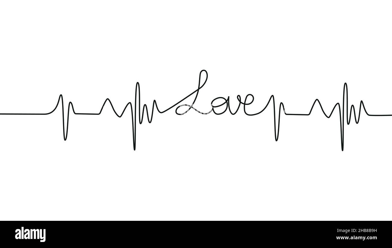 love lettering heartbeat design positive motivational optimist heart ...