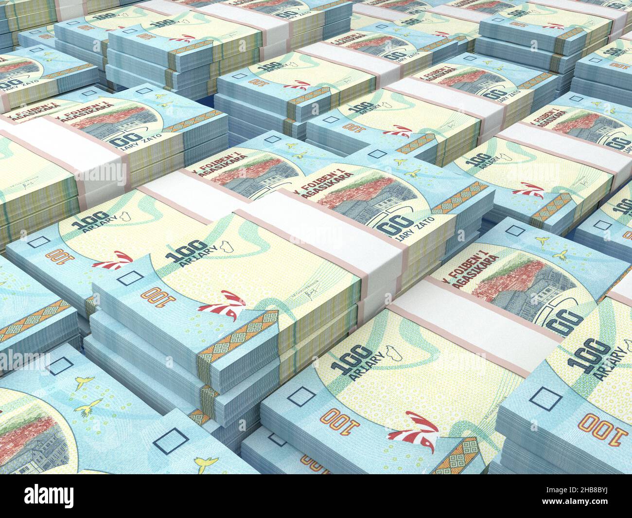 Money of Madagascar. Malagasy ariary bills. MGA banknotes. 100 ariary ...