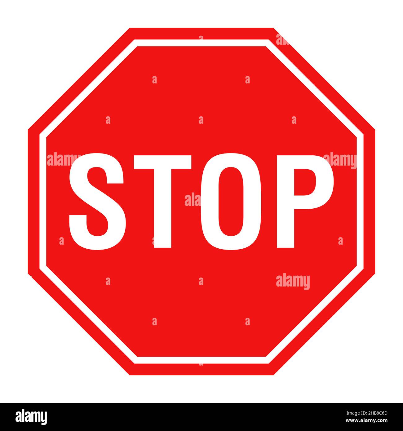 Octagonal red stop sign isolated on white background. Stop sign vector ...
