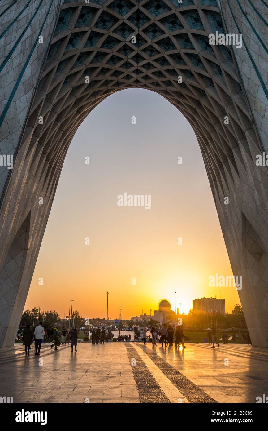 TEHRAN, IRAN - APRIL 2, 2018: Sunset view of Azadi Tower Freedom Tower ... TEHRAN, IRAN - APRIL 2, 2018: Sunset view of Azadi Tower Freedom Tower ...