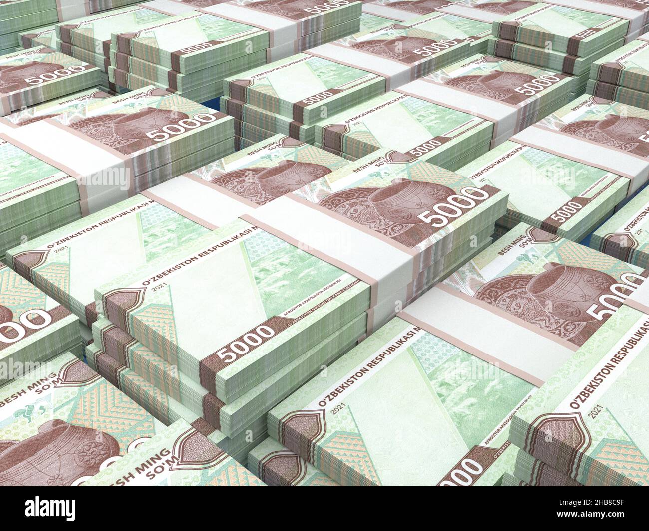 Money of Uzbekistan. Som bills. UZS banknotes. 5000 Uzbek. Business ...