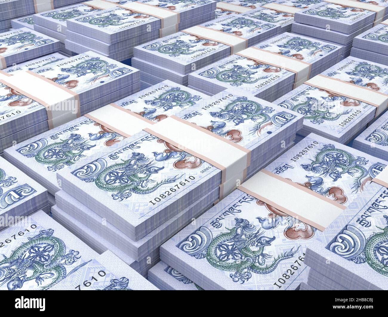 Money of Bhutan. Ngultrum bills. BTN banknotes. 1 Dzongkha. Business ...