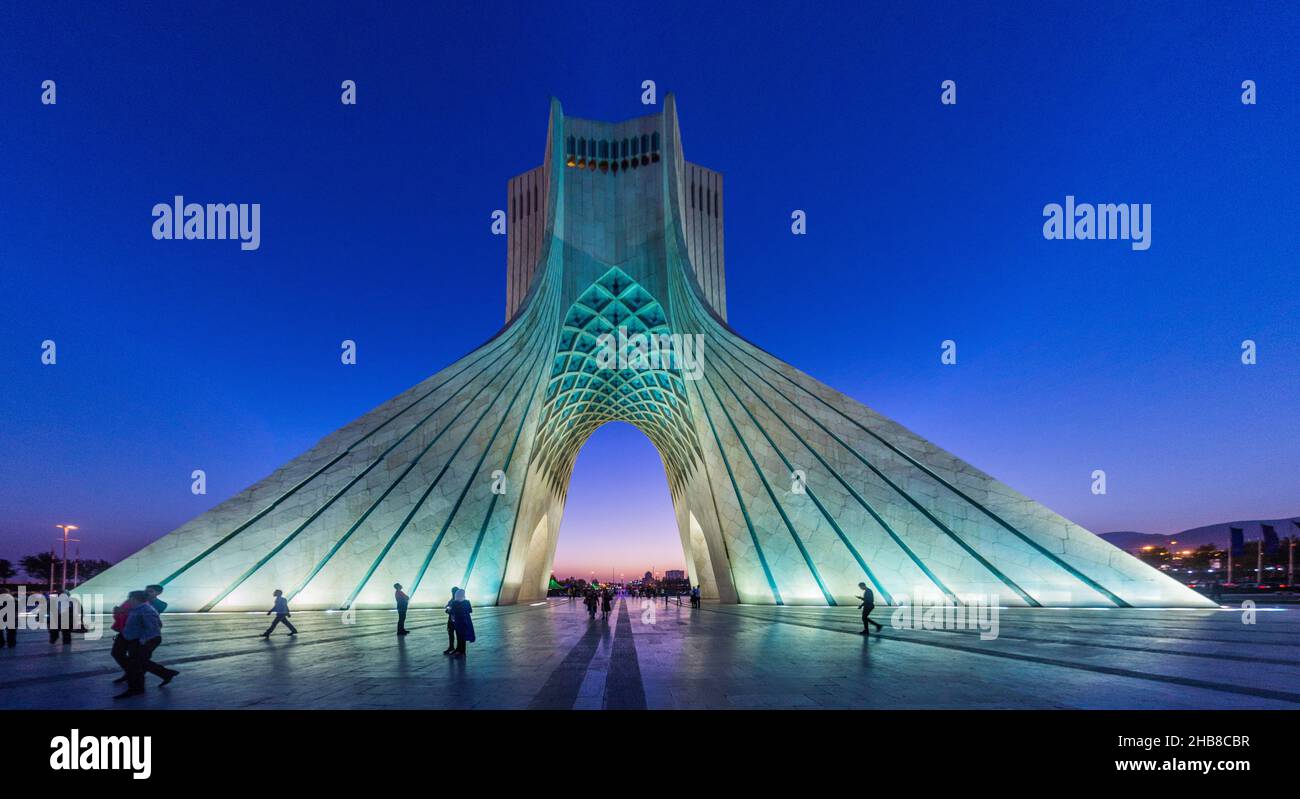 TEHRAN, IRAN - APRIL 2, 2018: Evening view of Azadi Tower Freedom Tower ...