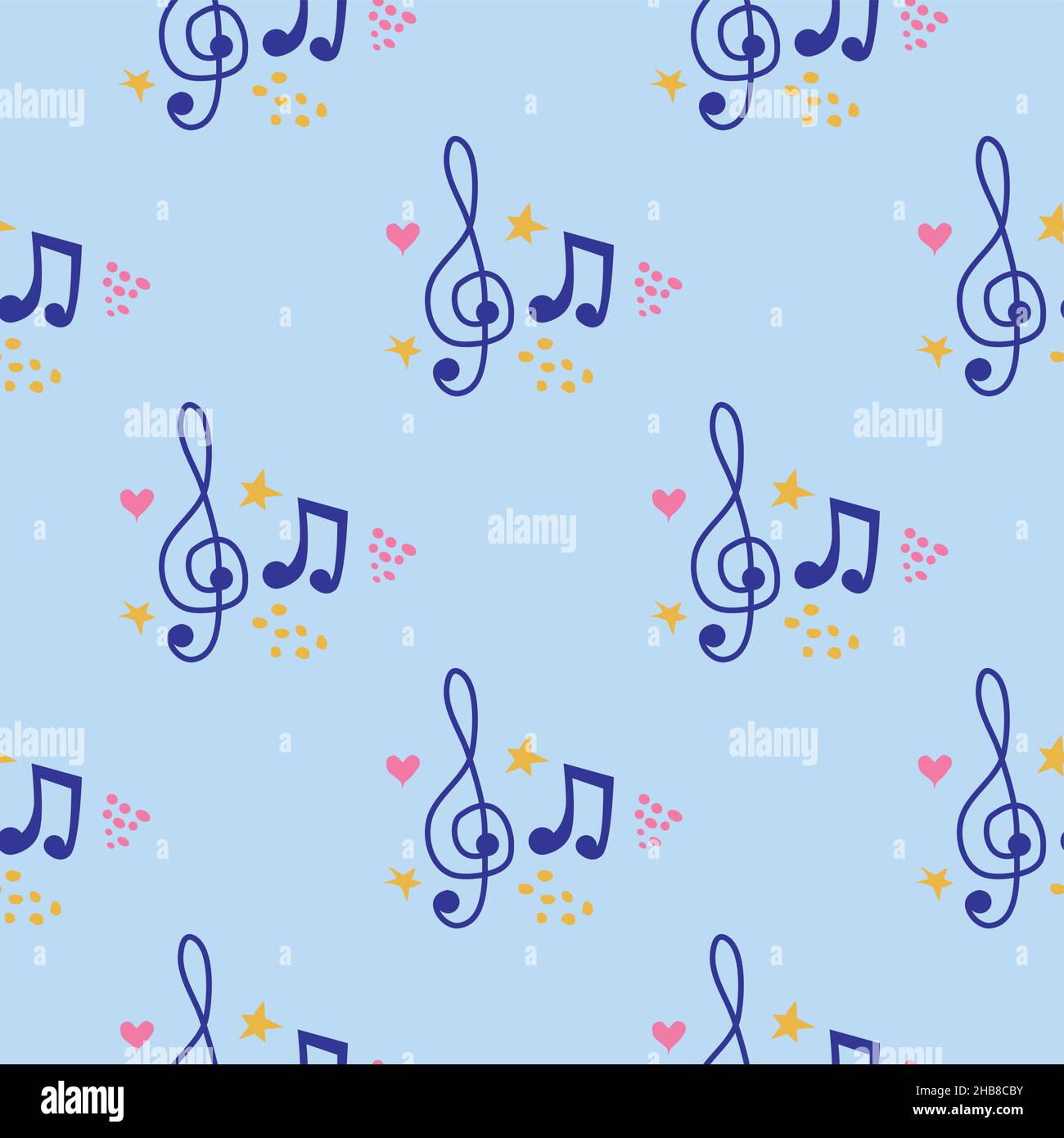Abstract music notes seamless pattern background. musical illustration ...