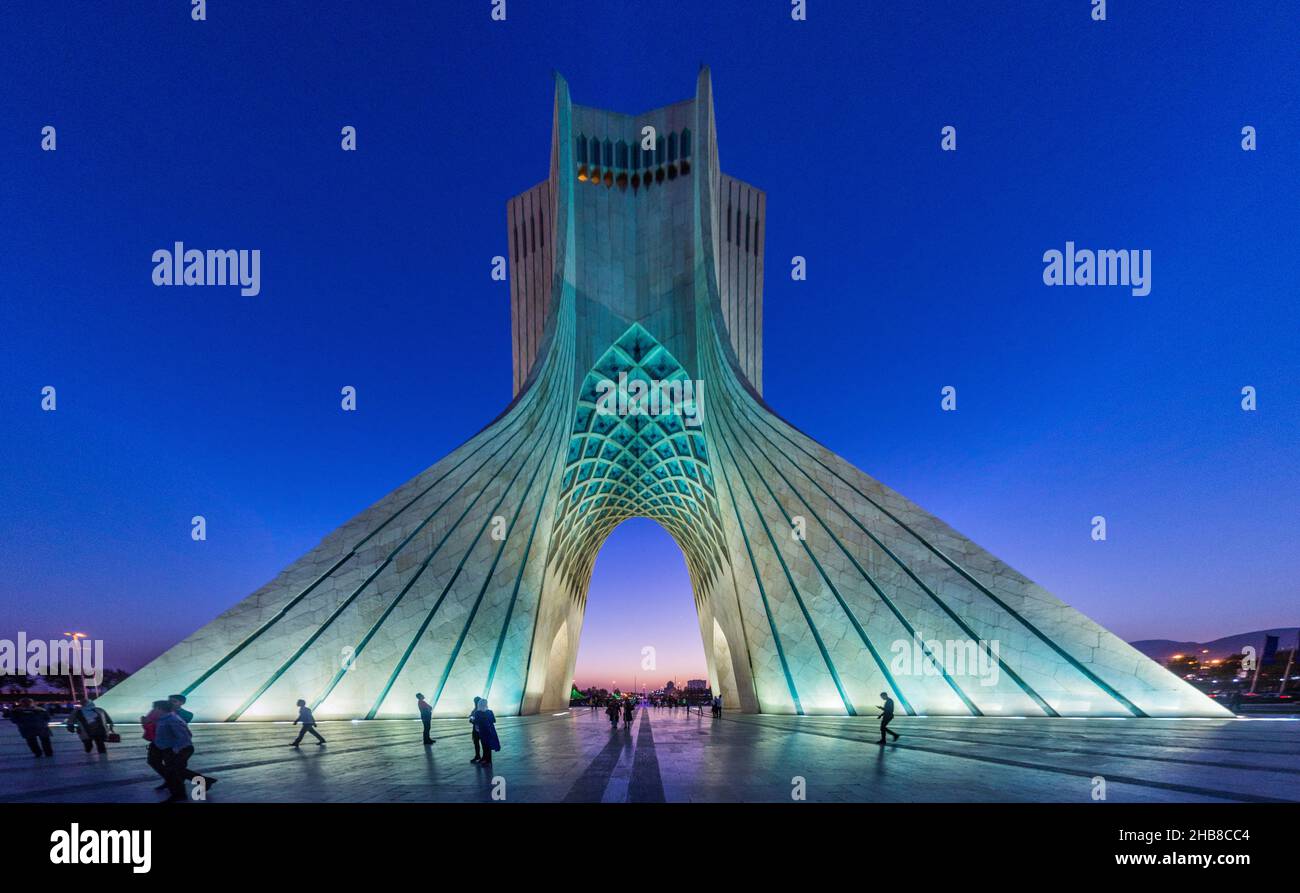 TEHRAN, IRAN - APRIL 2, 2018: Evening view of Azadi Tower Freedom Tower ...