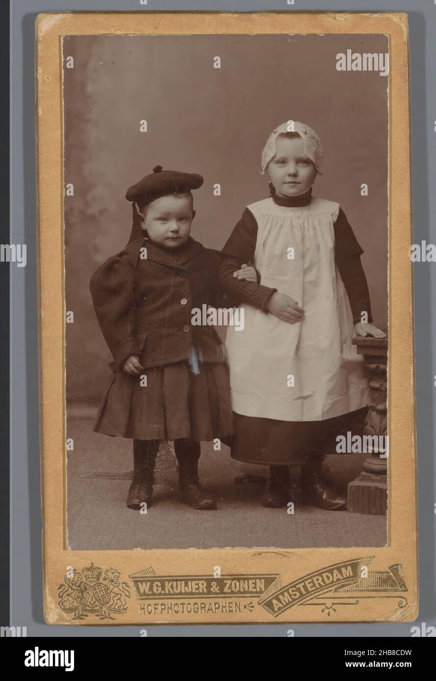 Portrait of two unknown children in costume, W. G. Kuijer & Zonen ...