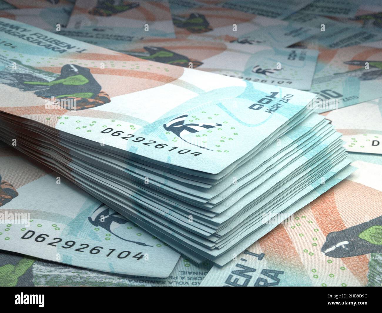 Money of Madagascar. Malagasy ariary bills. MGA banknotes. 100 ariary ...