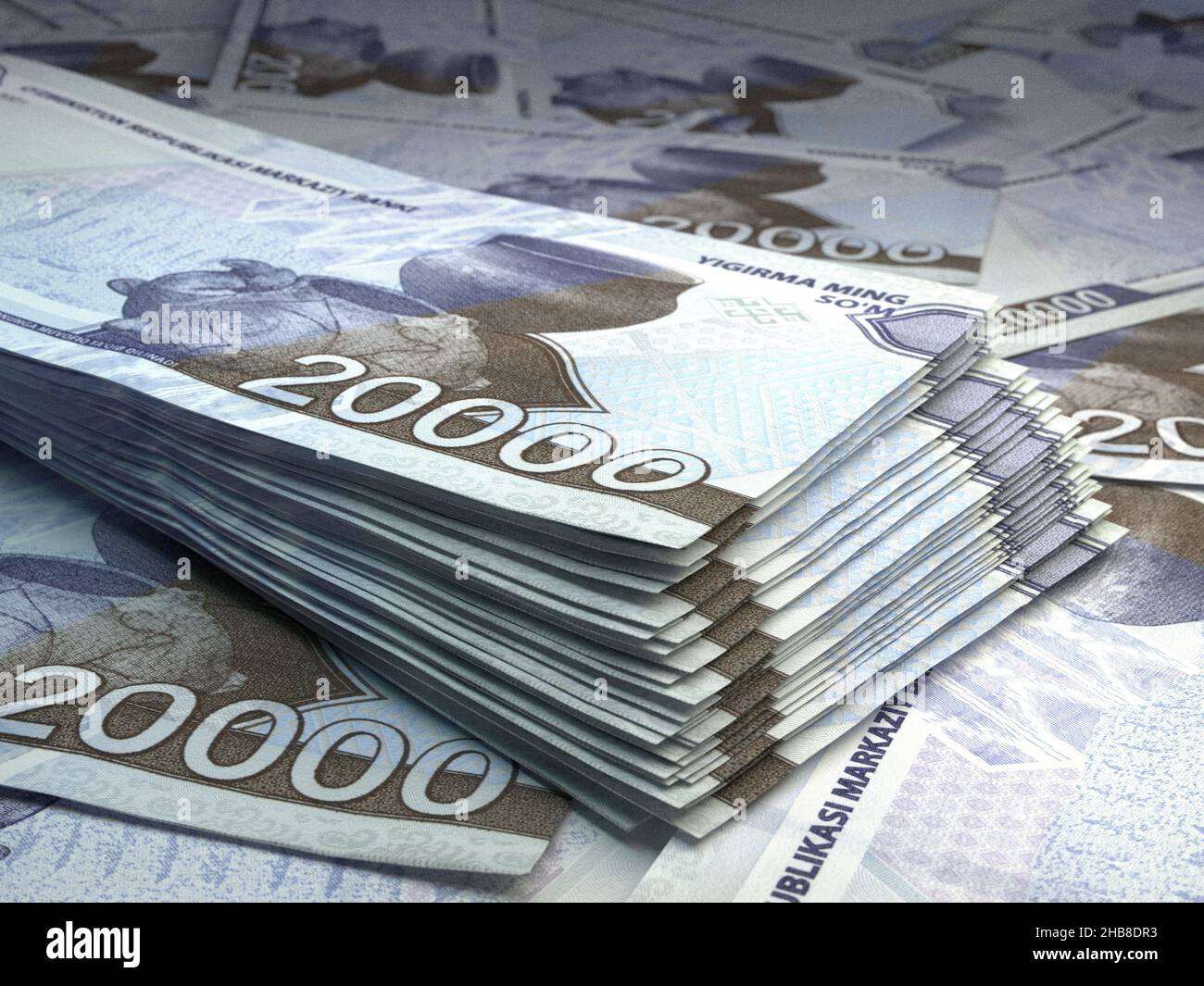 Money of Uzbekistan. Som bills. UZS banknotes. 20000 Uzbek. Business ...